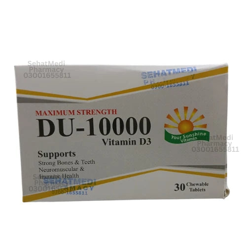 DU-10000 vitamin D3 30chewable tablets – SehatMedi Online Pharmacy