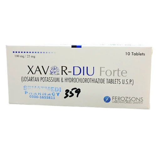 Xavor-DIU Forte 100mg-25mg Tablets – SehatMedi Online Pharmacy